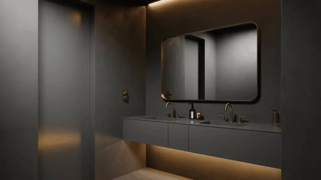 Creative Dark Small Bathroom Ideas for Narrow Spaces: Elegant Design ...