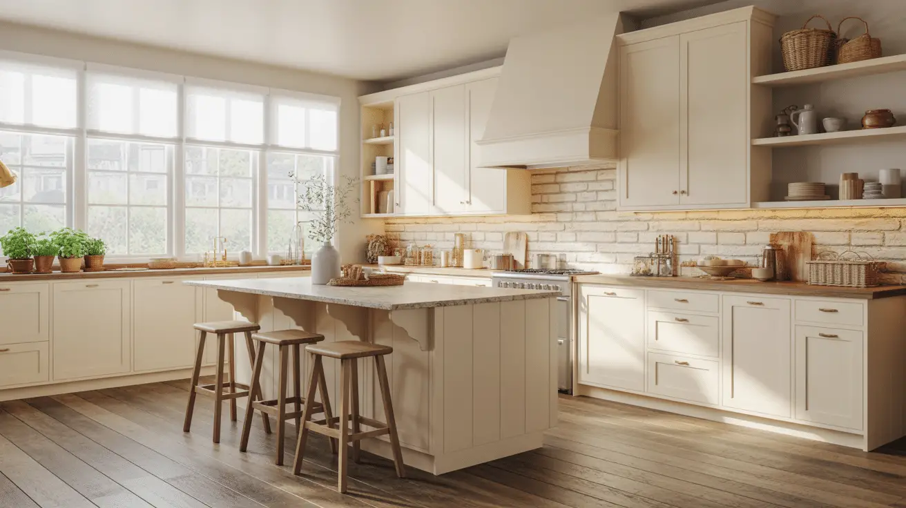 Modern Warm White Kitchen Ideas with Natural Texture for an Inviting, Elevated Space