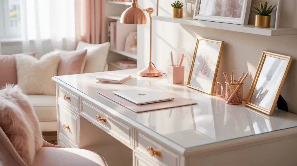 Girly Office Space Ideas with Cozy and Clean Design for a Stylish and ...