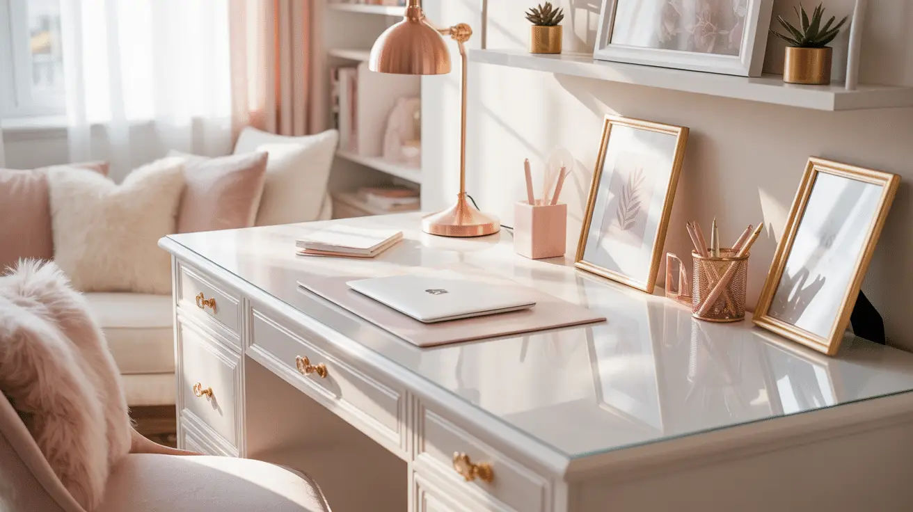 Girly Office Space Ideas with Cozy and Clean Design for a Stylish and ...