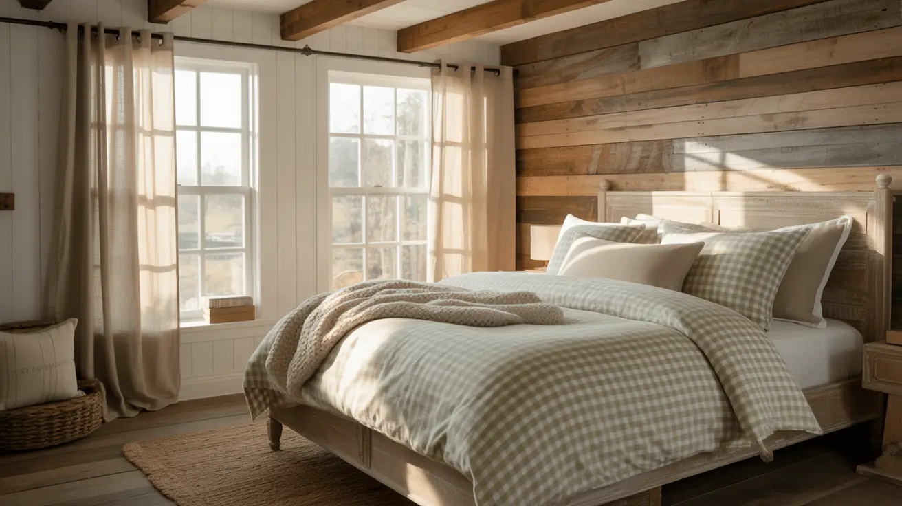 Farmhouse Bedroom Ideas with Gingham Bedding for a Cozy, Charming Retreat