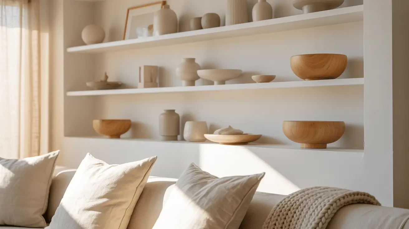 Floating Shelves Living Room Ideas for a Calm Aesthetic: Stylish ...