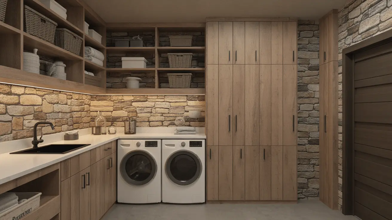 Modern Rustic Laundry Room Ideas for Warm and Stylish Rustic Interiors