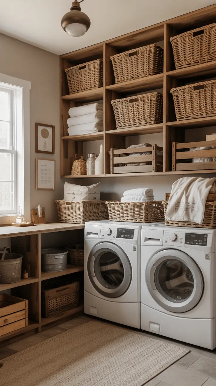 Modern Rustic Laundry Room Ideas for Warm and Stylish Rustic Interiors