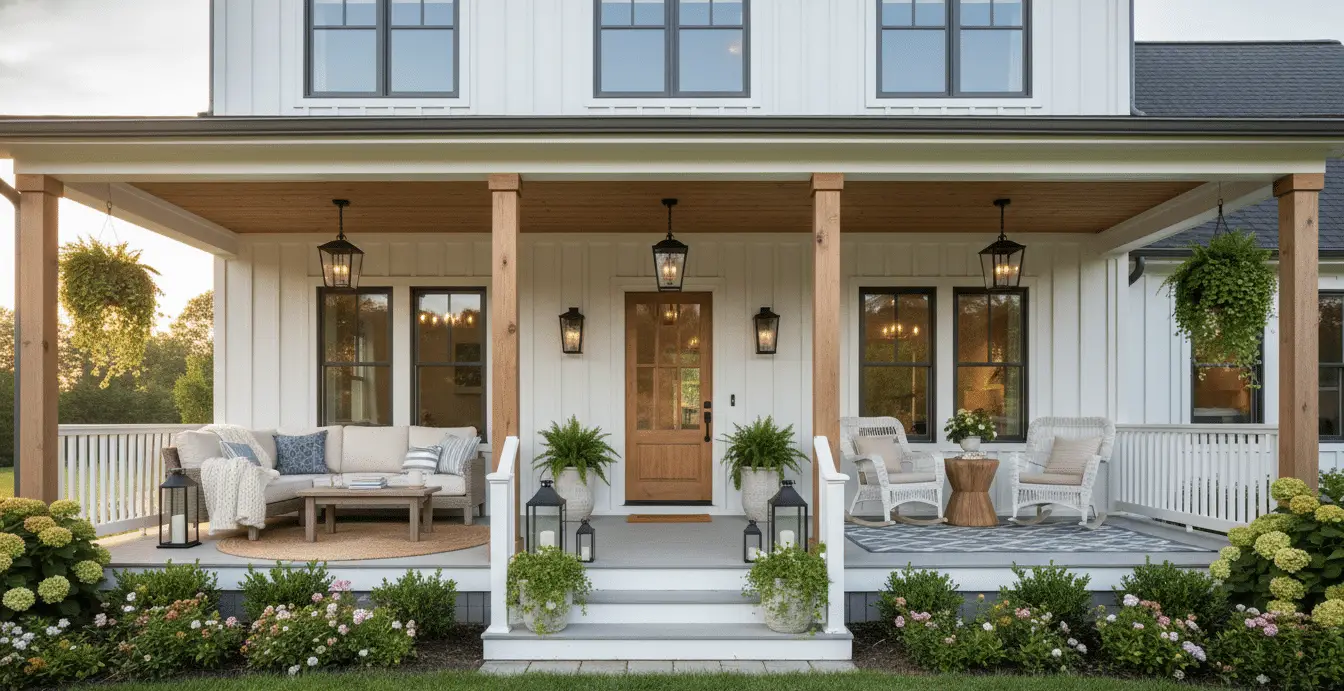 Double Wide Front Porch Ideas for Farmhouse Style Charm and Outdoor Living